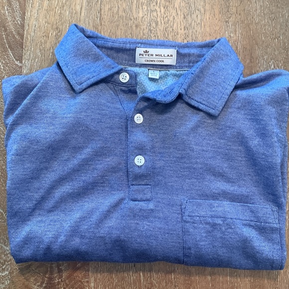 Peter Millar | Shirts | Peter Millar Large Crown Cool Polo In Blue And ...